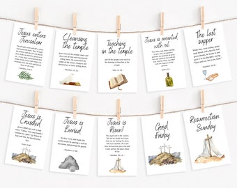 Easter Story Cards Holy Week Cards Easter Countdown Christian Easter ...