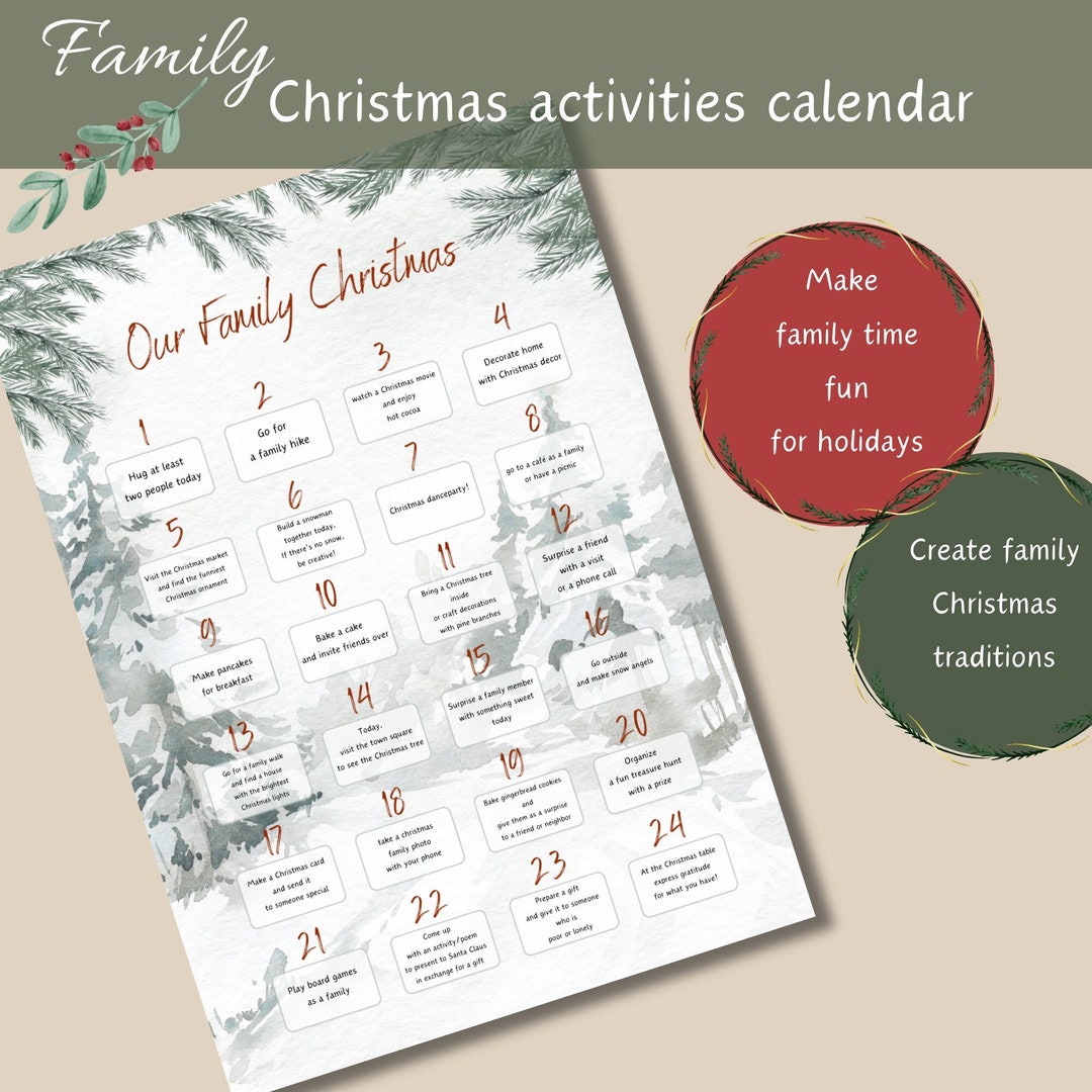 Advent Calendar, Advent Calendar for Family, Holidays, Activities ...