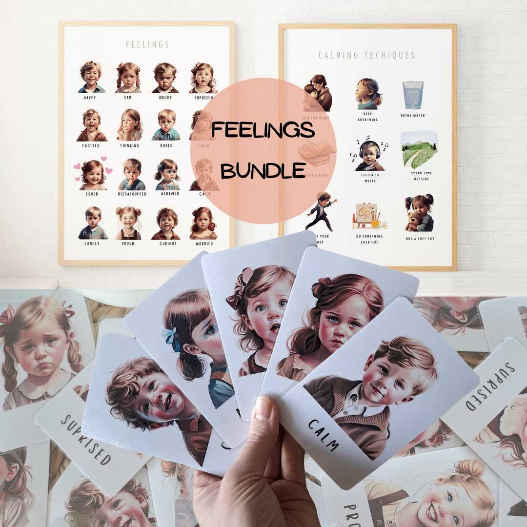 Feelings Bundle, Calming Corner - Feelings Flashcards, Feelings Posters ...