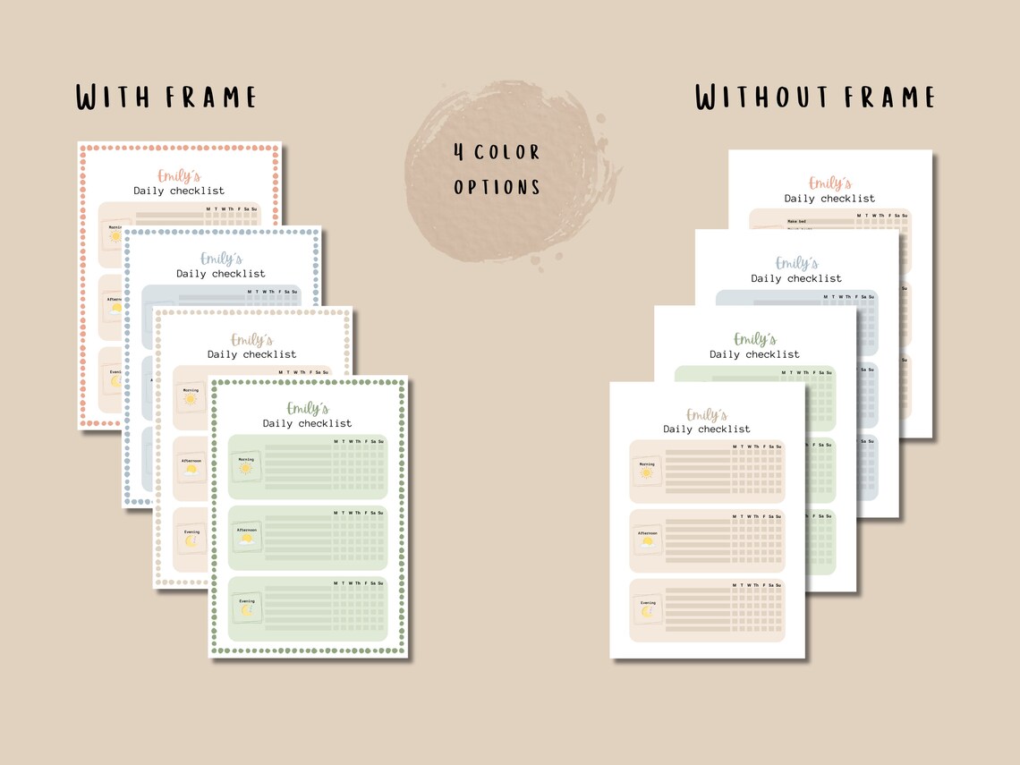 Kids Routine & Chore Charts Bundle, Reward Chart, Editable Daily ...