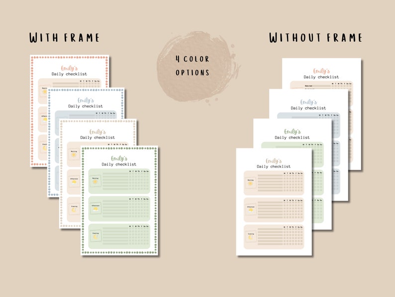 Kids Routine & Chore Charts Bundle, Reward Chart, Editable Daily ...