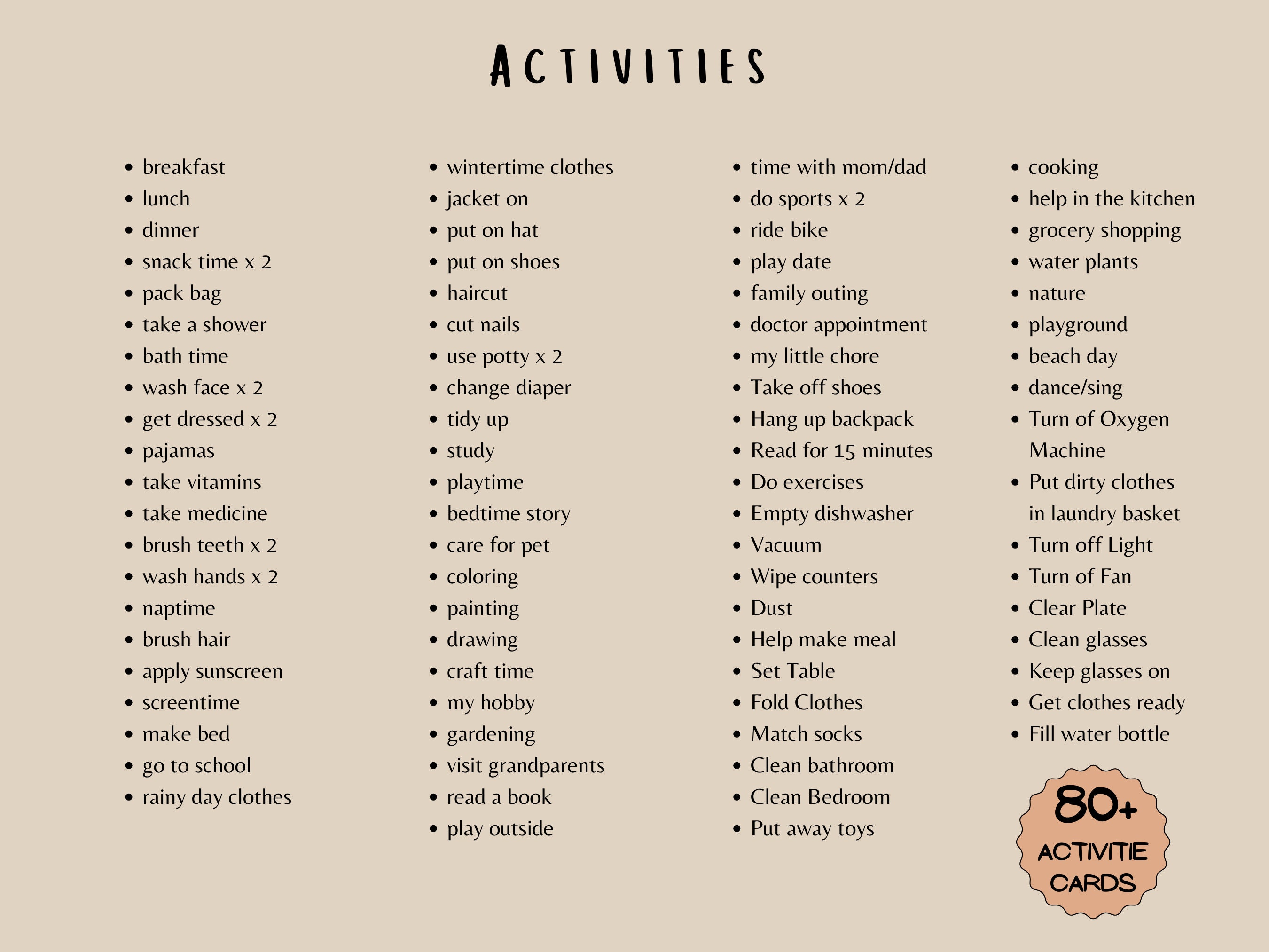 Editable Visual Routine Chart: Daily Kids' Schedule With Cards. Morning ...