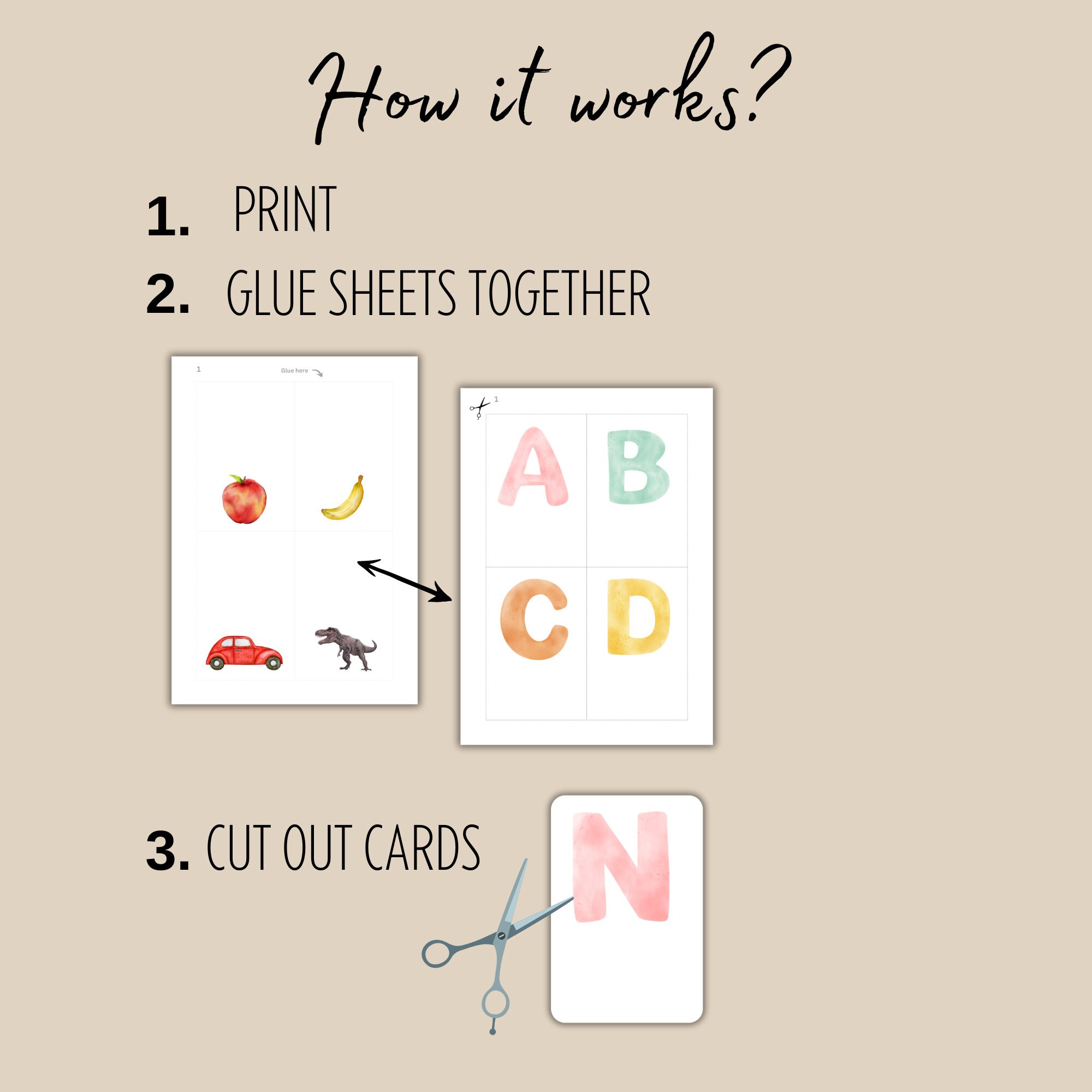 Magic Alphabet Flash Cards, Toddlers Preschool, Early Learning Resource ...