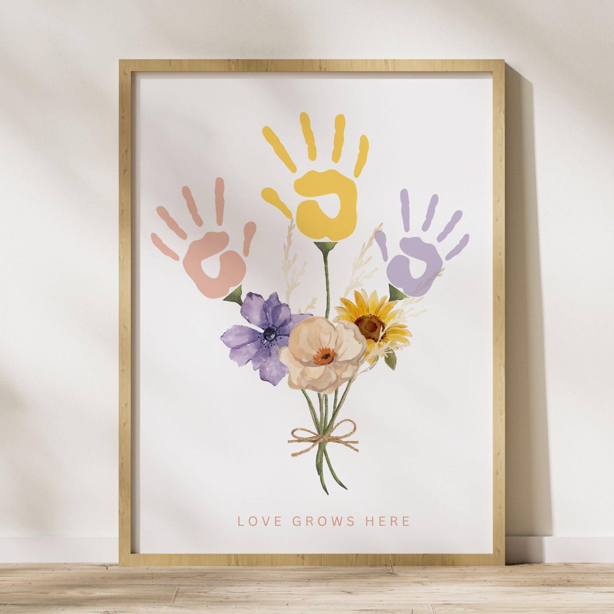 Mother's Day Craft Handprint Art, DIY Kids Printable Keepsake, Kids ...