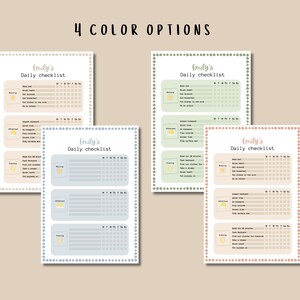 Kids Daily Checklist, Editable Kids Daily School Checklist, Printable ...