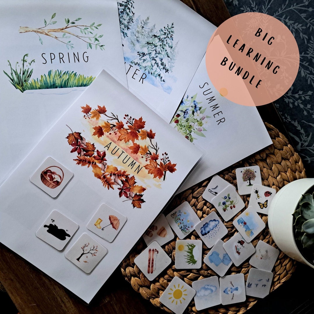 Seasons Bundle, Seasons Matching, Months, Educational Game, Match the ...