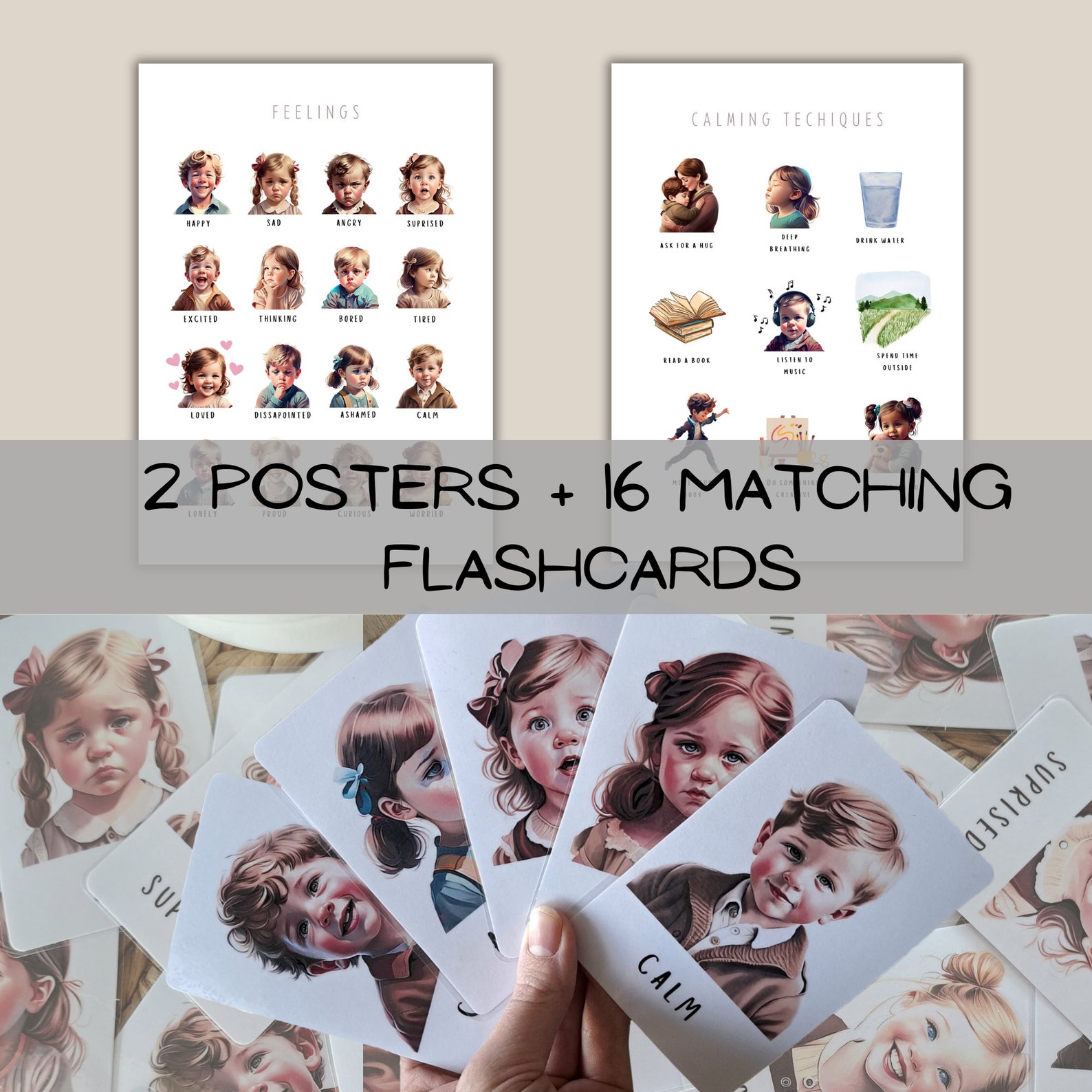 Feelings Bundle, Calming Corner - Feelings Flashcards, Feelings Posters ...