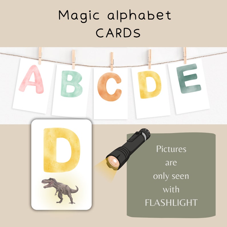 Magic Alphabet Flash Cards, Toddlers Preschool, Early Learning Resource ...