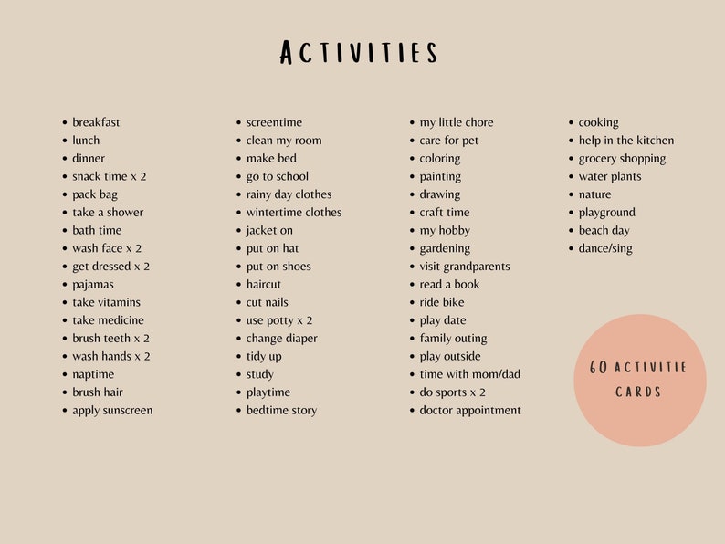 Editable Visual Routine Chart: Daily Kids' Schedule With Cards. Morning ...