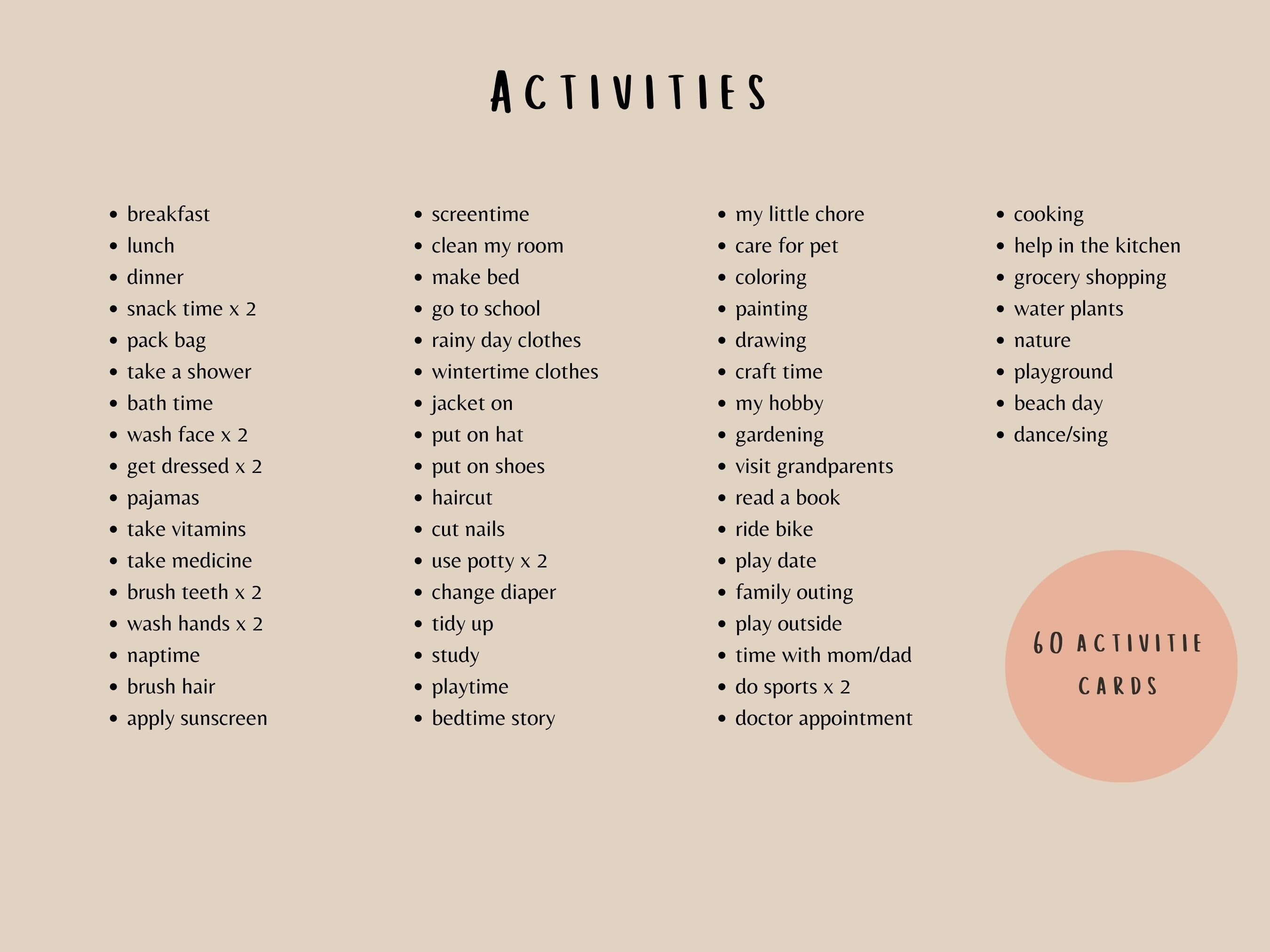 Editable Visual Routine Chart: Daily Kids' Schedule With Cards. Morning ...