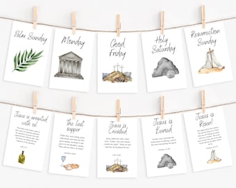 Holy Week Study Cards Printable | LDS Easter Story Cards | Easter ...