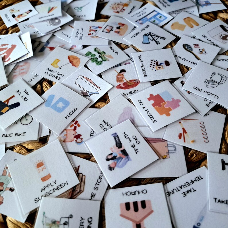 Kids Daily Routine Chart With 150+ Cards, Editable Daily Kids' Schedule ...