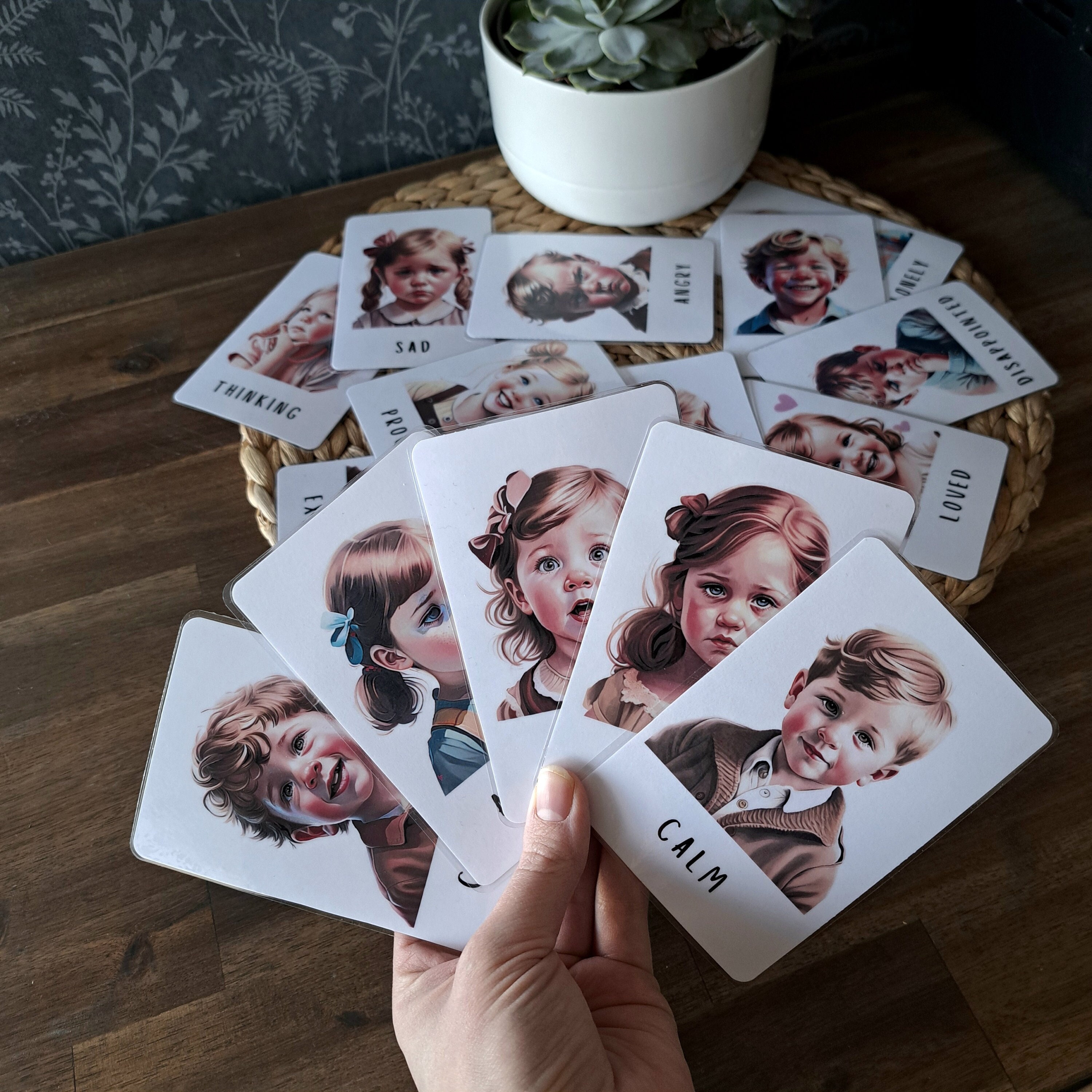 Feelings Flashcards: Montessori Emotions Cards for Kids, Realistic ...