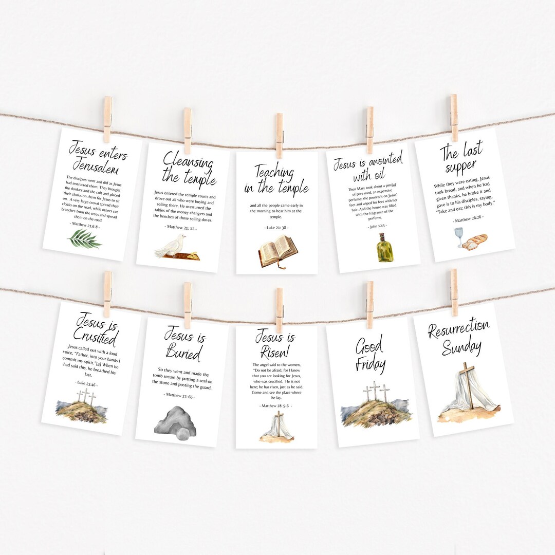 Holy Week Study Cards Printable | LDS Easter Story Cards | Easter ...