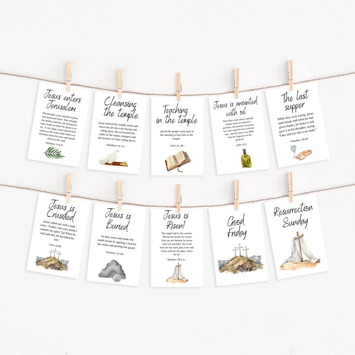 Holy Week Study Cards Printable | LDS Easter Story Cards | Easter ...