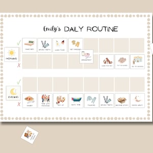 Editable Visual Routine Chart: Daily Kids' Schedule With Cards. Morning ...
