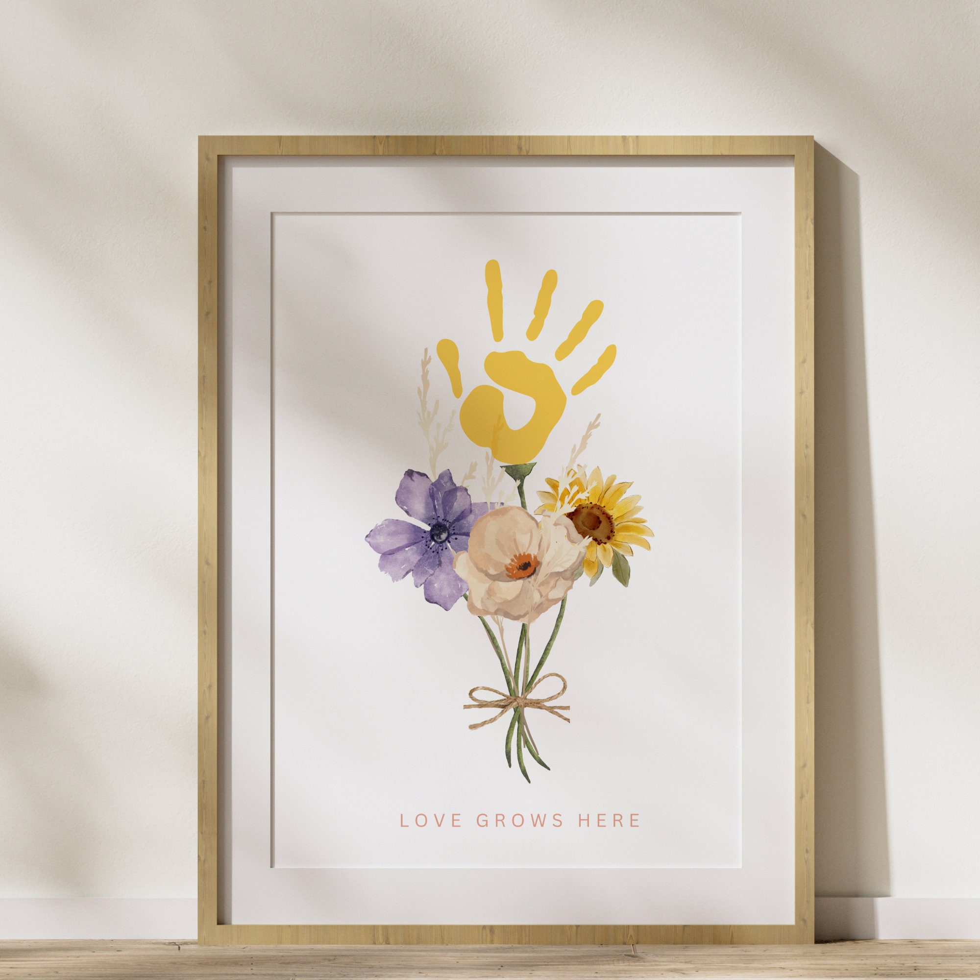 Mother's Day Craft Handprint Art, DIY Kids Printable Keepsake, Kids ...