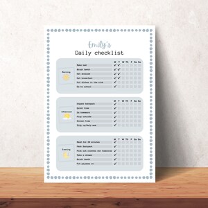 Kids Daily Checklist, Editable Kids Daily School Checklist, Printable ...