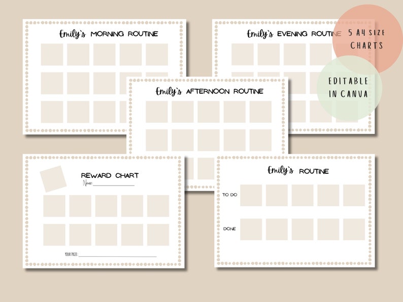 Editable Visual Routine Chart: Daily Kids' Schedule With Cards. Morning ...