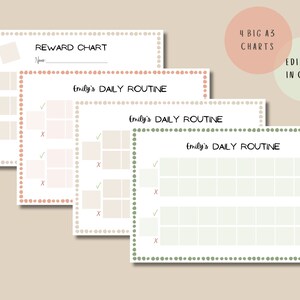 Editable Visual Routine Chart: Daily Kids' Schedule With Cards. Morning ...