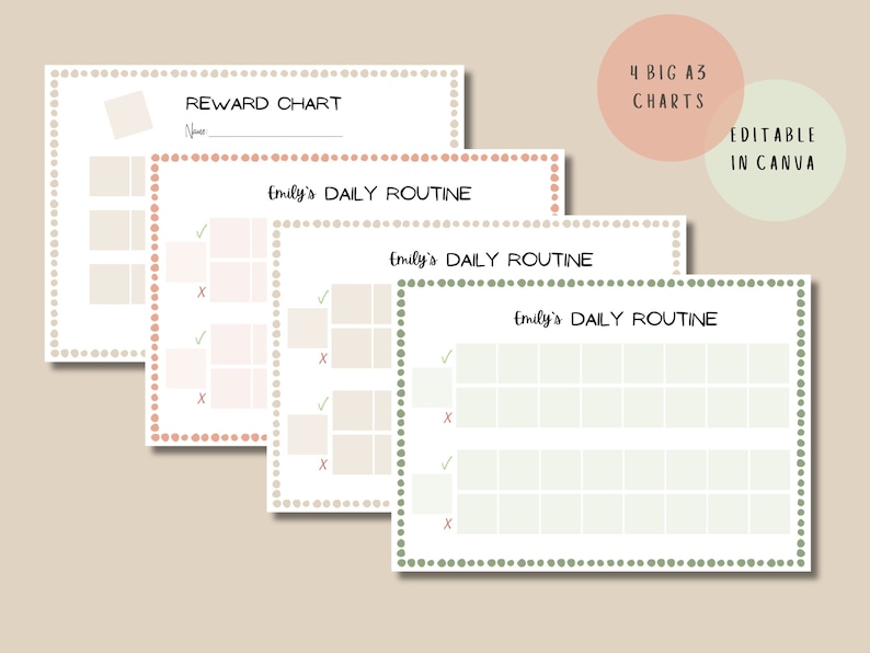 Editable Visual Routine Chart: Daily Kids' Schedule With Cards. Morning ...