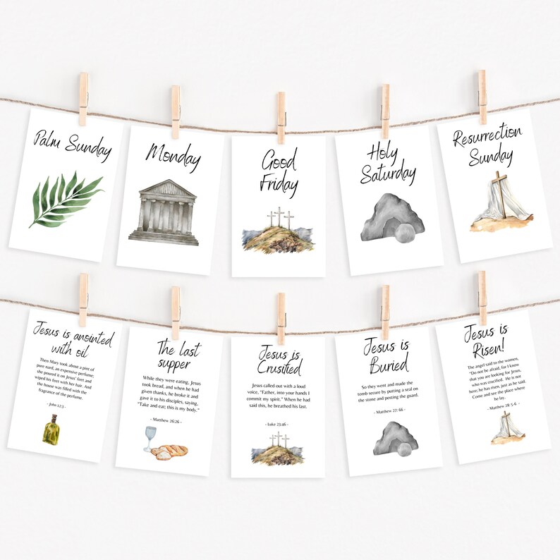 Holy Week Study Cards Printable | LDS Easter Story Cards | Easter ...