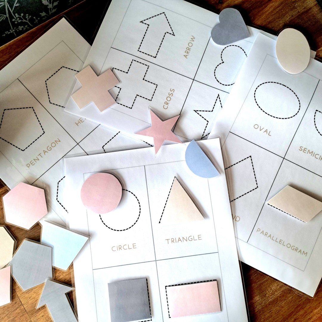 Shapes Tracing & Matching Set | 16 Shapes | Preschool Learning Tools ...