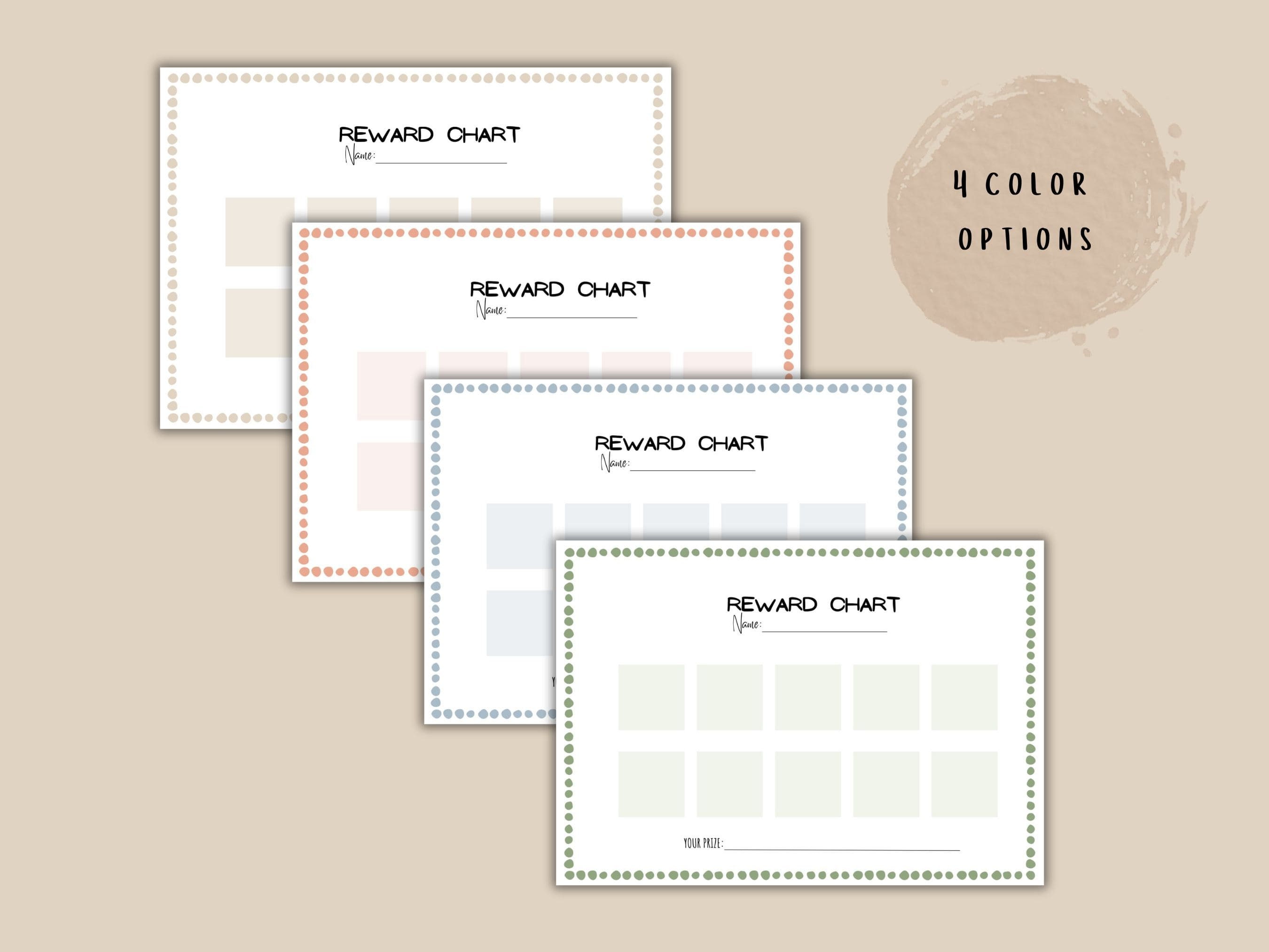 Reward Chart, Toddler Printable, Good Behavior , Motivational Reward ...