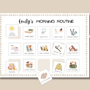 Editable Visual Routine Chart: Daily Kids' Schedule With Cards. Morning ...