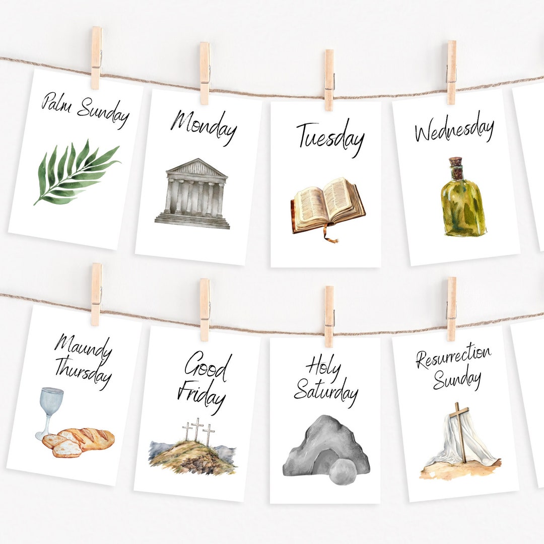 Bible Holy Week Study Cards Printable | Easter Story Cards | Easter ...