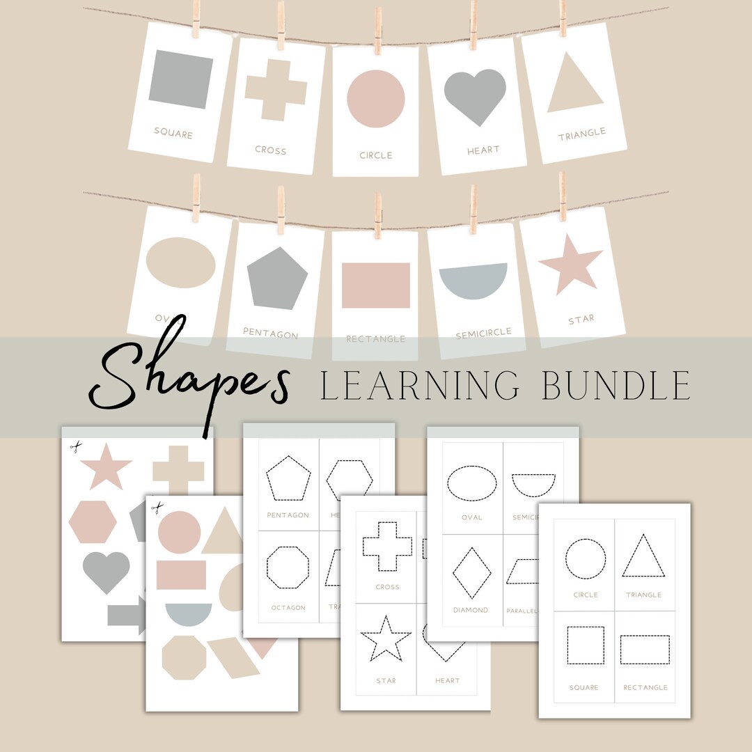 Shapes Learning Bundle | 16 Shapes Flash Cards | Shapes Tracing ...