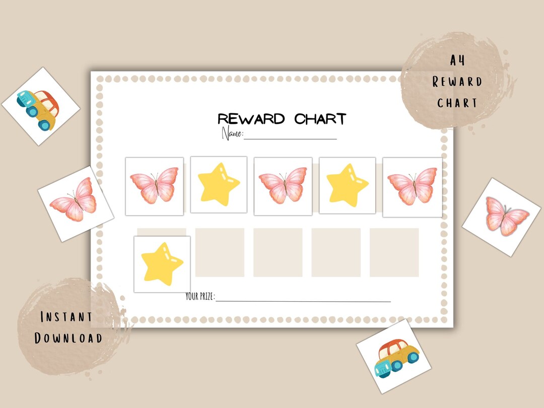 Reward Chart, Toddler Printable, Good Behavior , Motivational Reward ...
