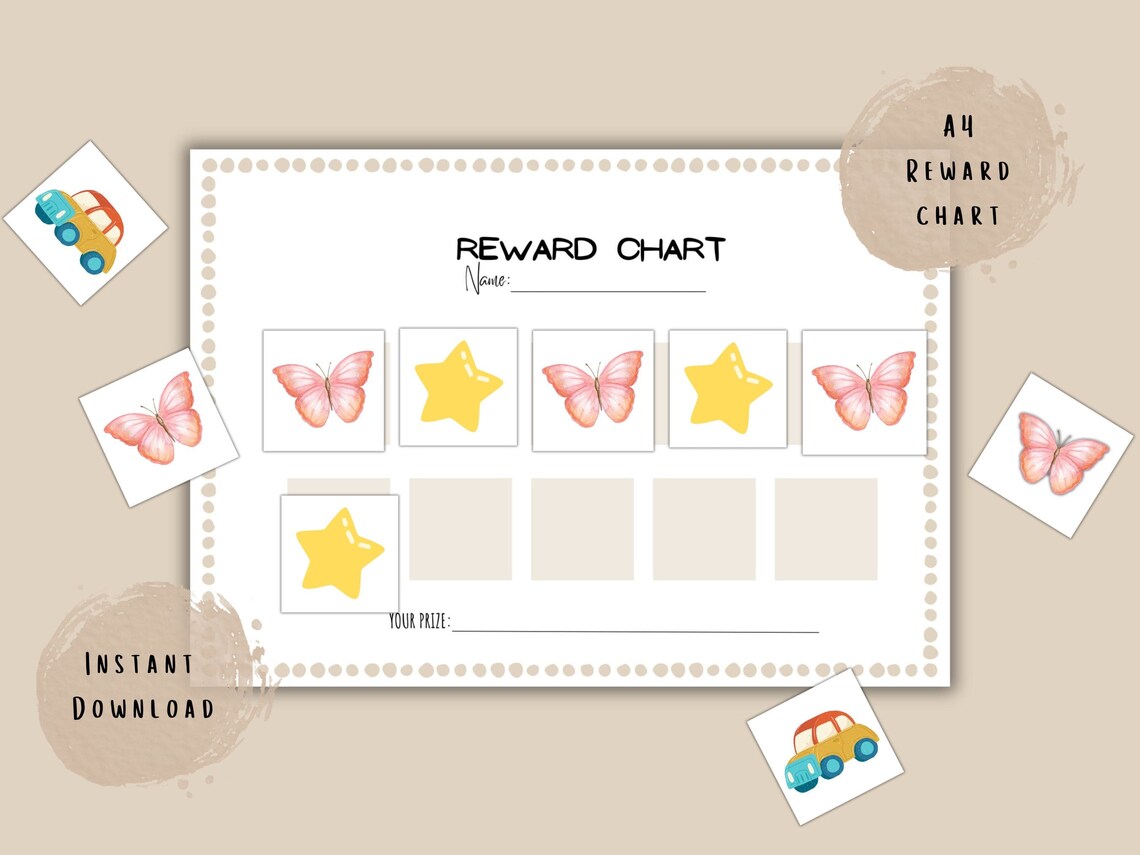 Reward Chart, Toddler Printable, Good Behavior , Motivational Reward ...