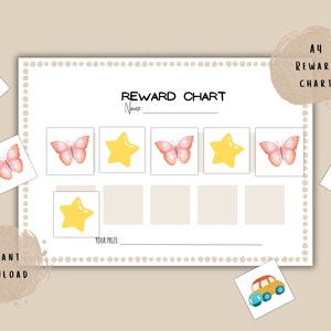 Reward Chart Toddler Printable Good Behavior Motivational - Etsy