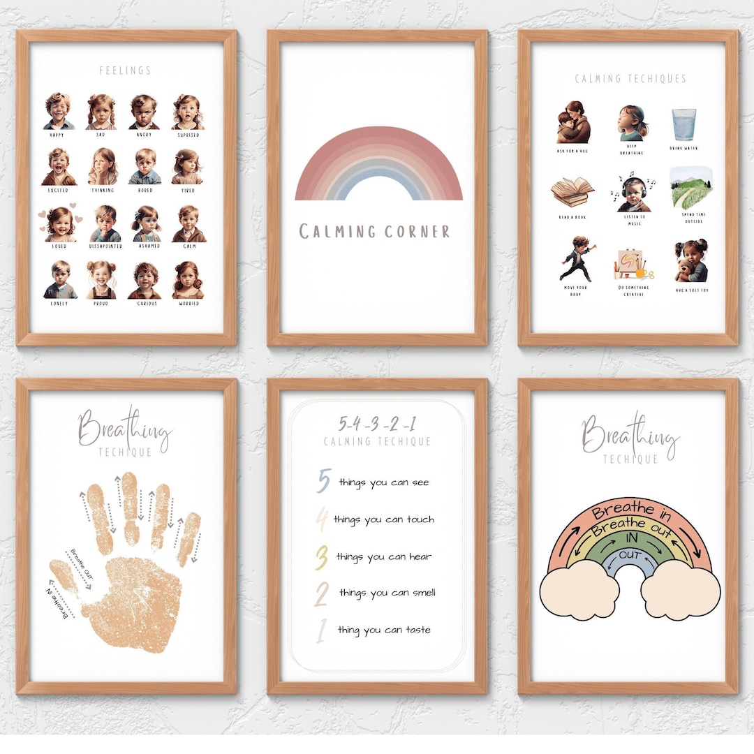 8 Realistic Calming Corner Posters - Calm Down Skills, Breathing ...