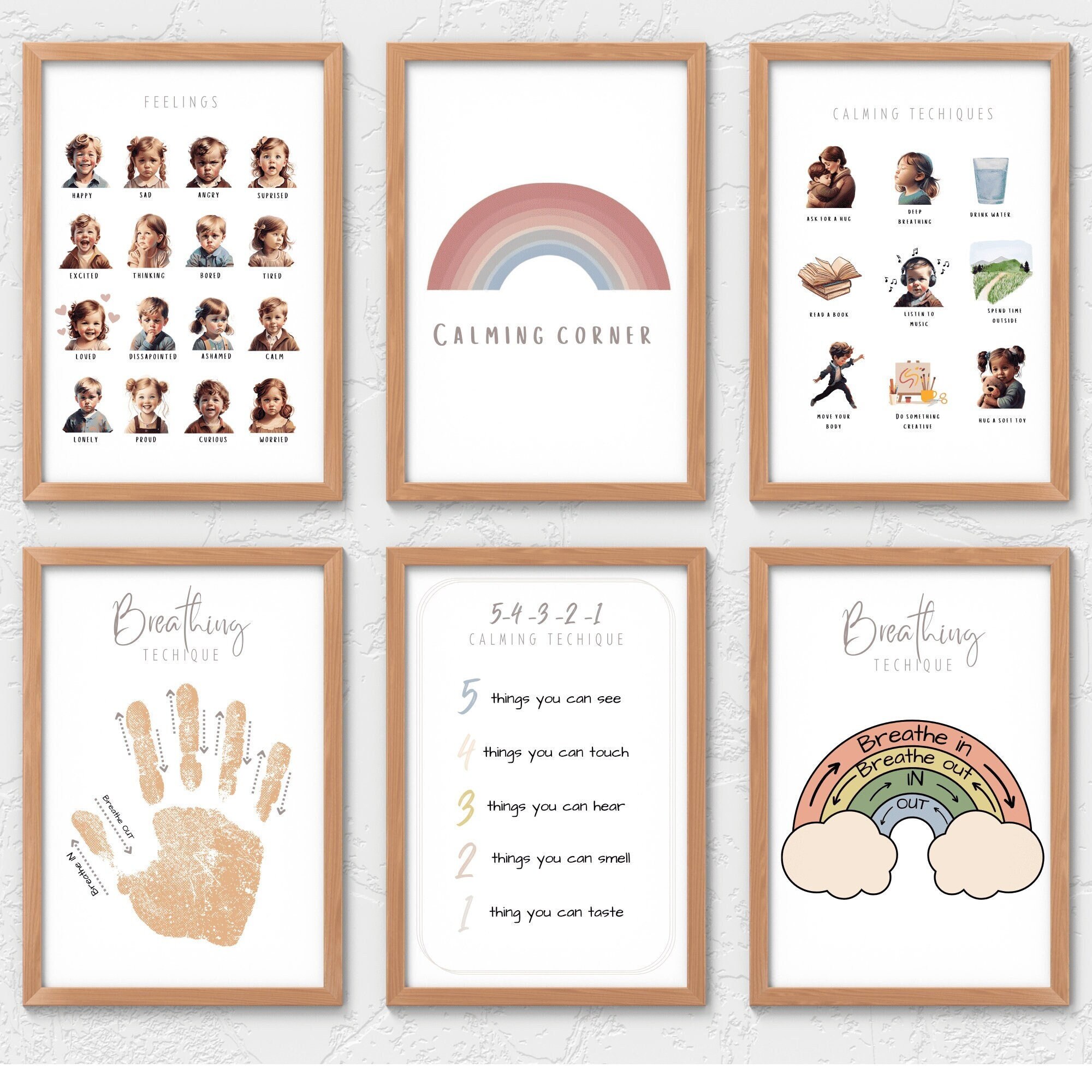 8 Realistic Calming Corner Posters - Calm Down Skills, Breathing ...