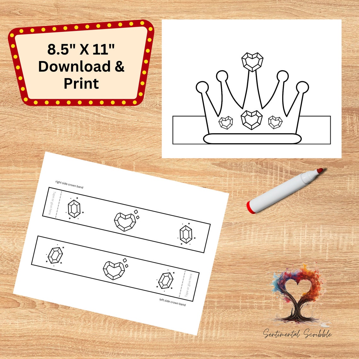 Princess Paper Crown Prince Coloring Printable Kid Craft Princess ...
