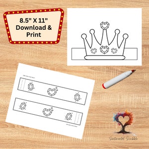 Princess Paper Crown Prince Coloring Printable Kid Craft Princess ...