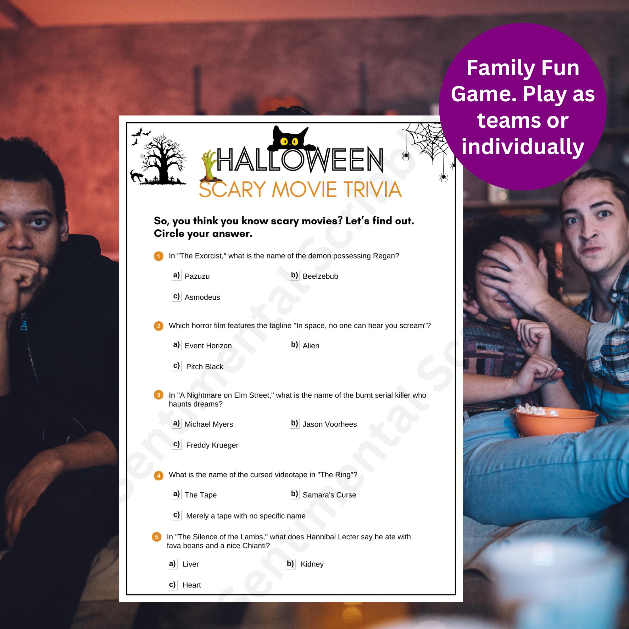 Halloween Scary Horror Movie Trivia | Horror Movie Trivia Game ...