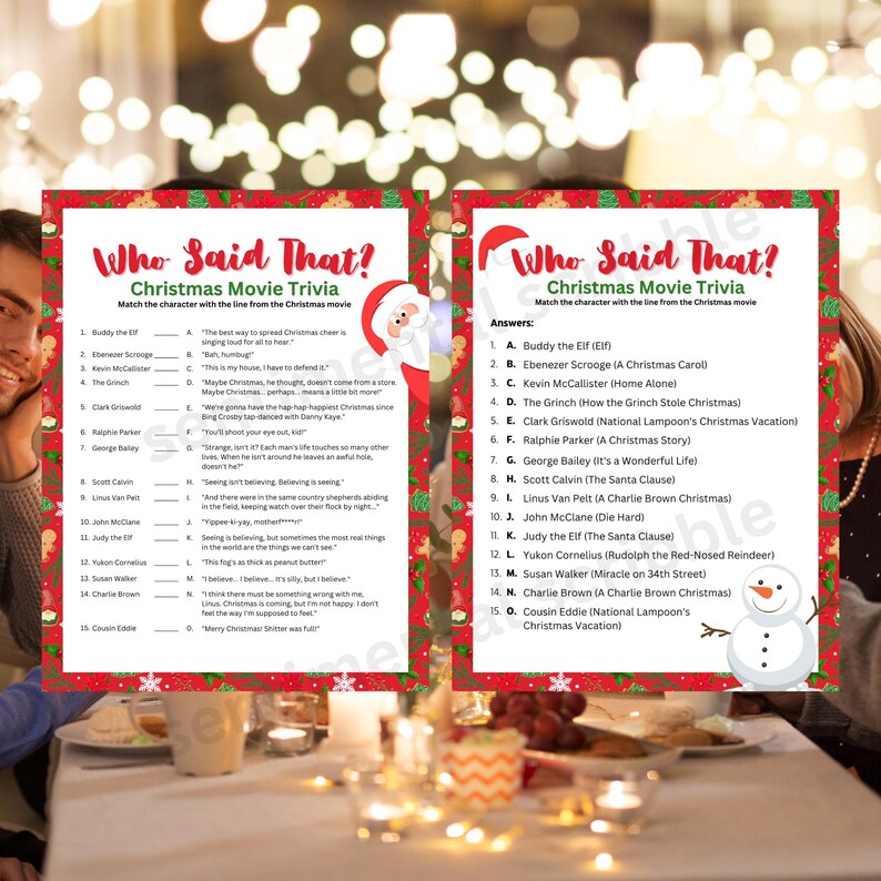 Christmas Movie Trivia Game, Christmas Movie Questions With Answer ...