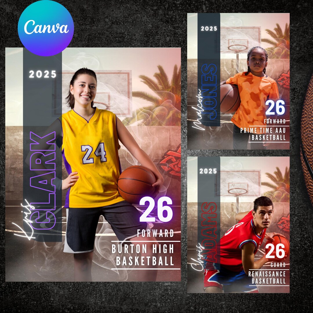 Basketball Canva Template Poster Sports Background & Digital Backdrop ...