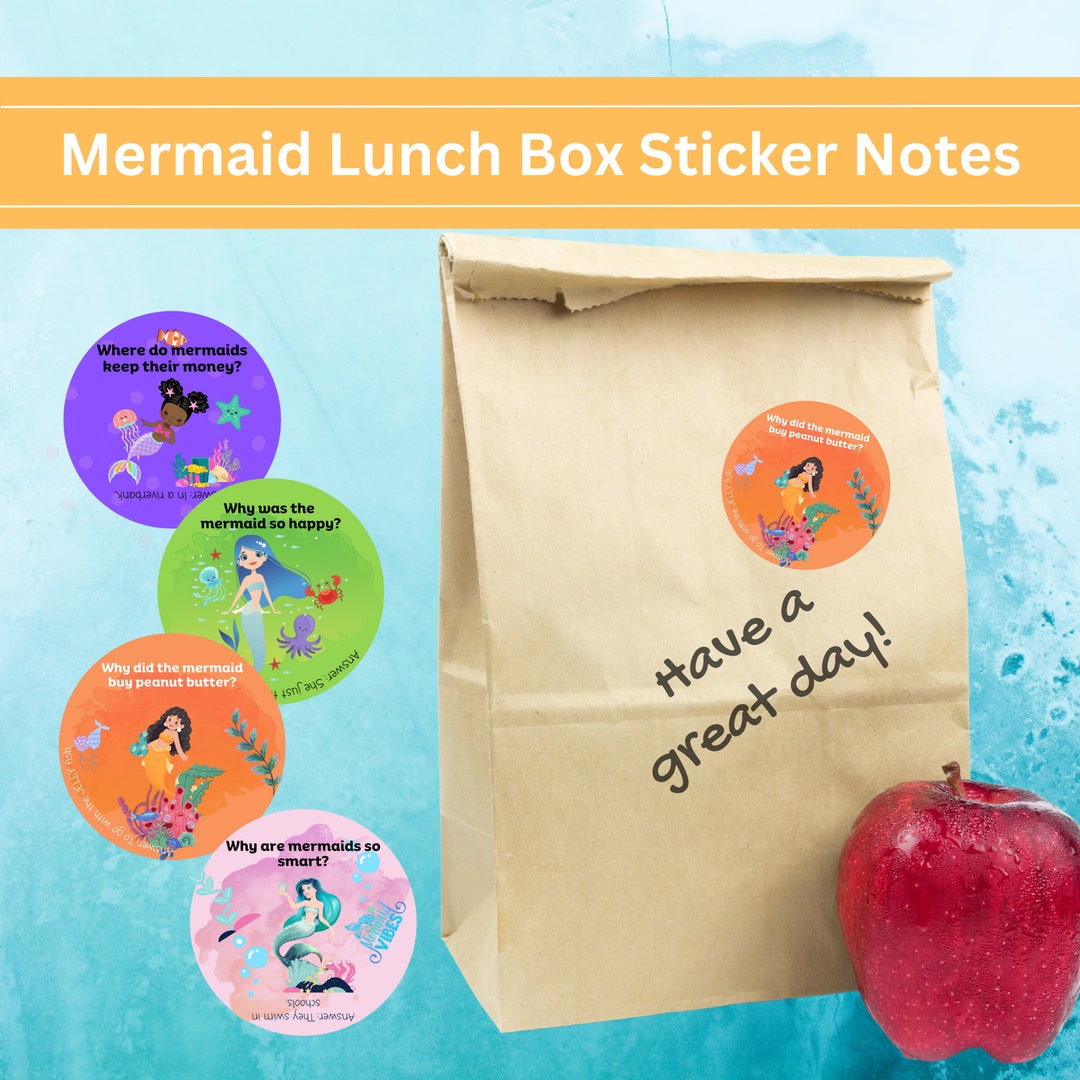 Lunchbox Note Stickers Kids Mermaid Positive Notes, Inspiring Notes for ...