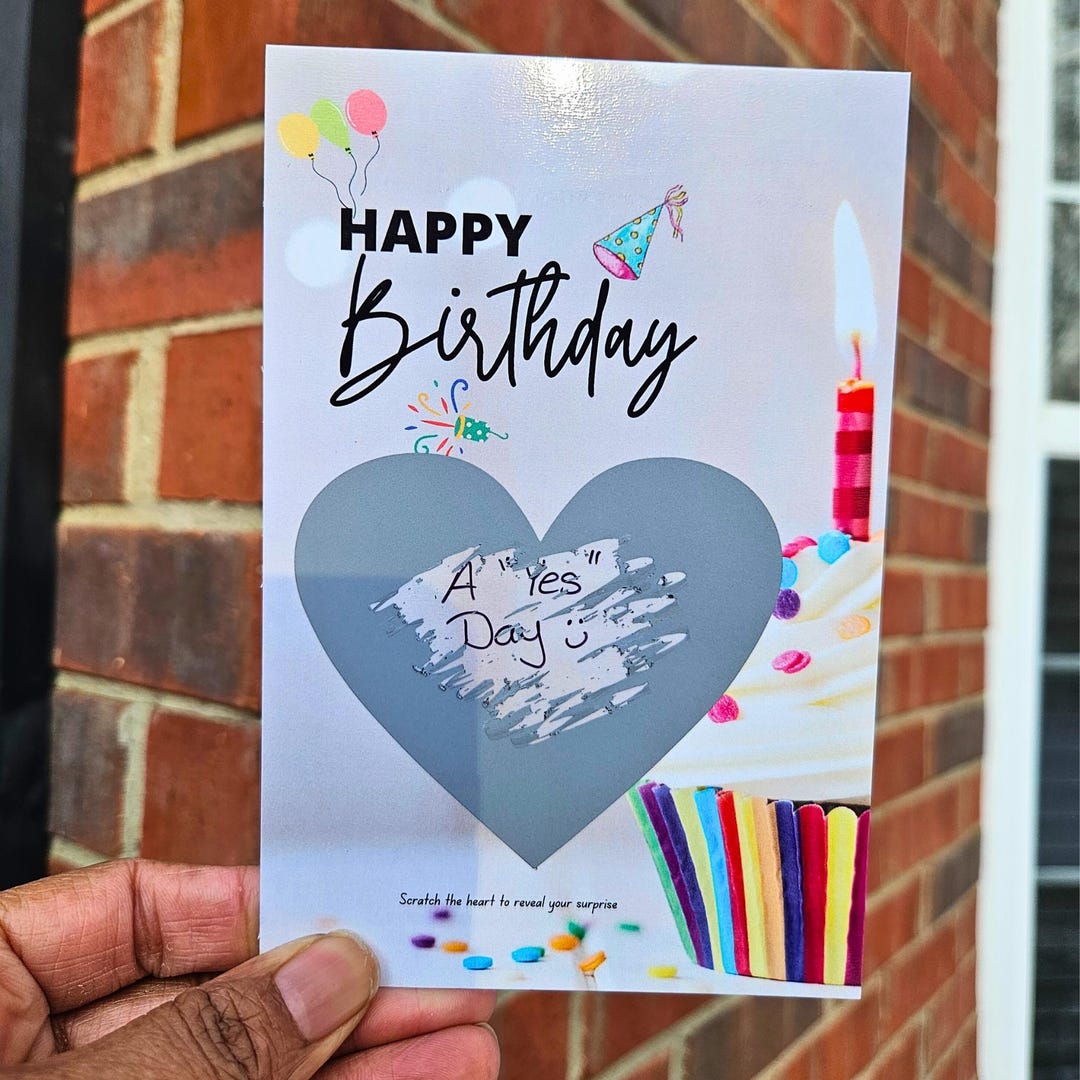 Custom Happy Birthday Scratch off Reveal Card, Scratch for Your ...