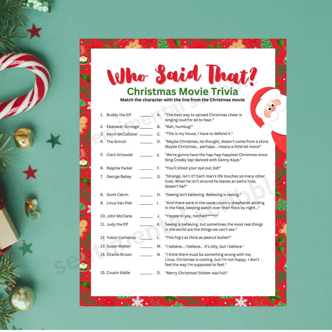Christmas Movie Trivia Game, Christmas Movie Questions With Answer ...
