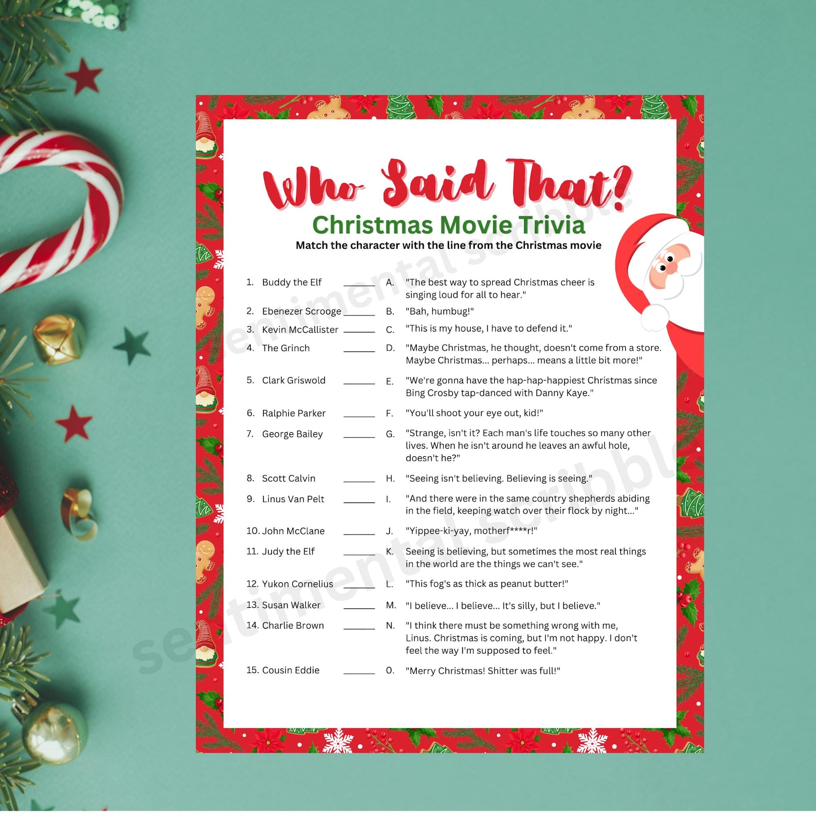 Christmas Movie Trivia Game, Christmas Movie Questions With Answer ...