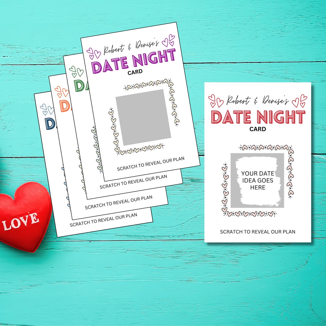 Personalized Date Night Cards- Set of 5, Custom Date Night Cards, Date ...