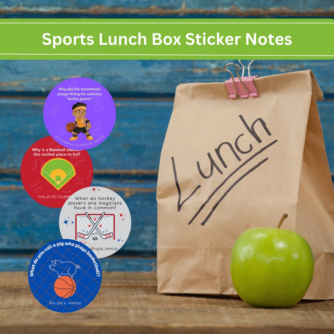 Lunchbox Note Stickers Kids Sports, Positive Notes, Inspiring Notes for ...
