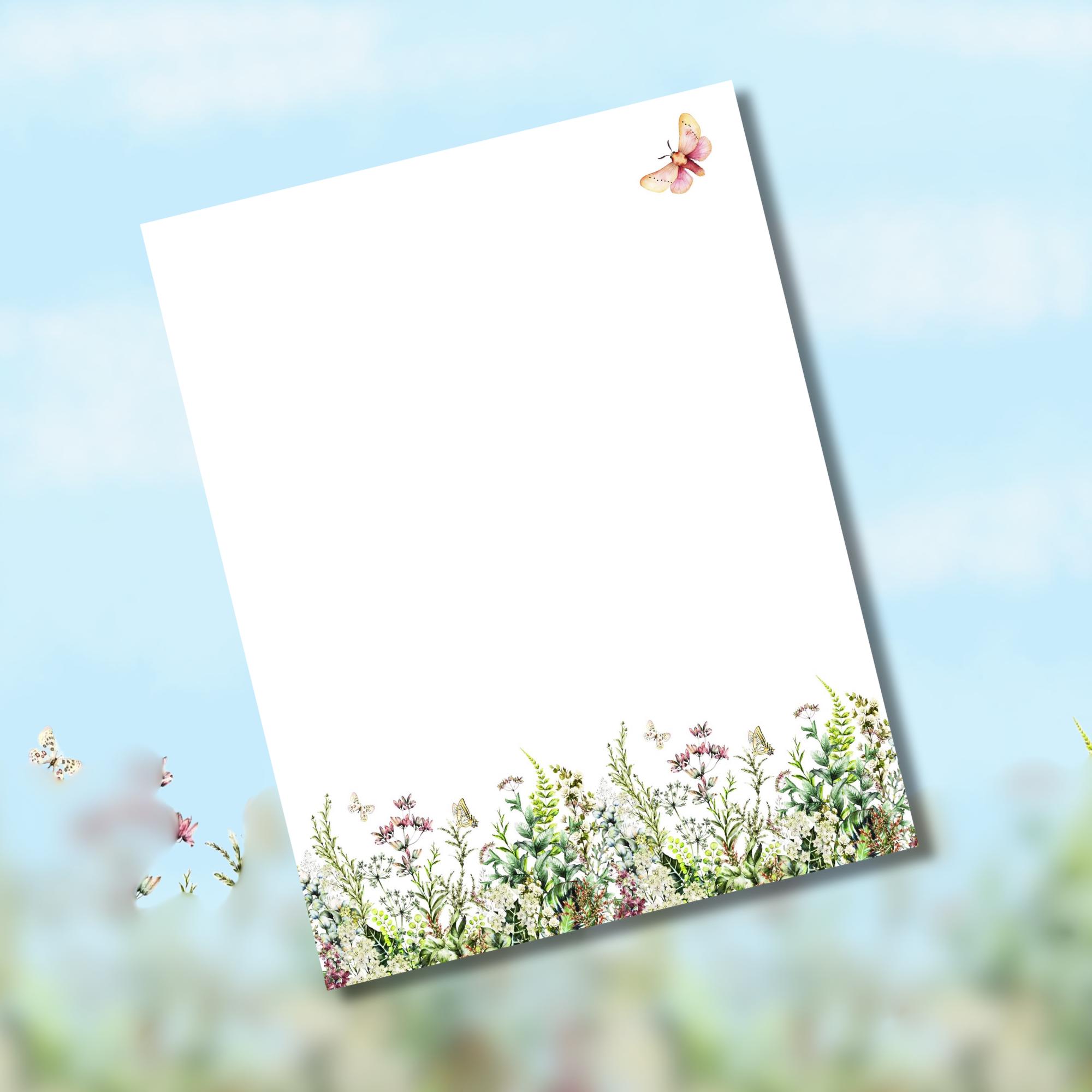 Printable Letter Paper, Wonderful Wildflowers, Meadow and Wildflowers ...