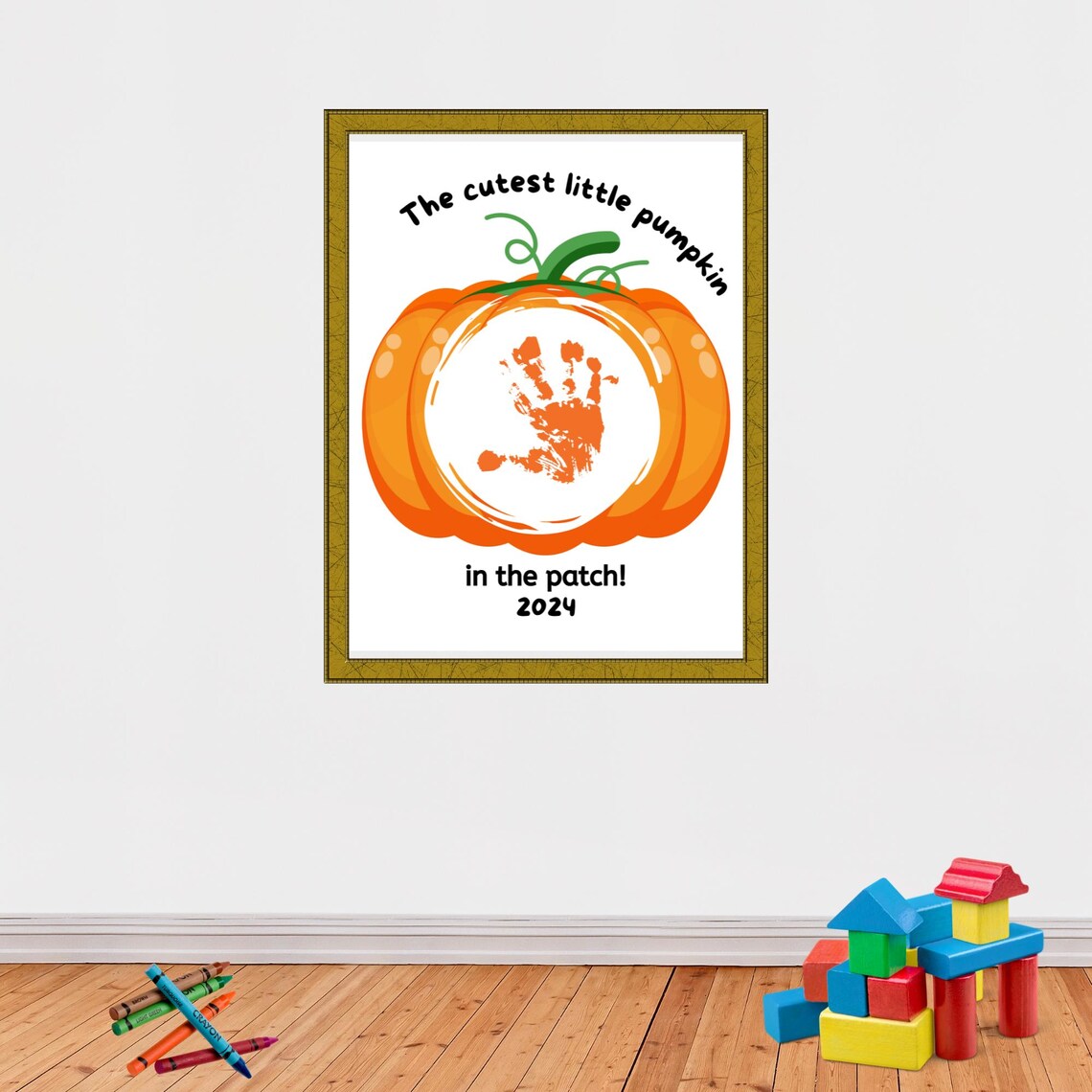 2024 Halloween Pumpkin Handprint Footprint Toddler Baby Printable Art ...