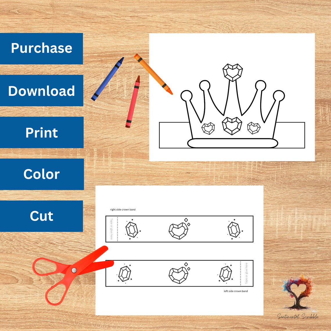 Princess Paper Crown Prince Coloring Printable Kid Craft Princess ...